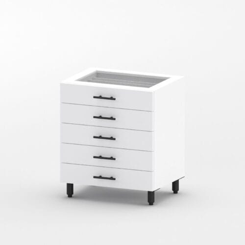 Leucadia 25” Glass Top Drawer Cabinet - OMG! Optical Marketing Group